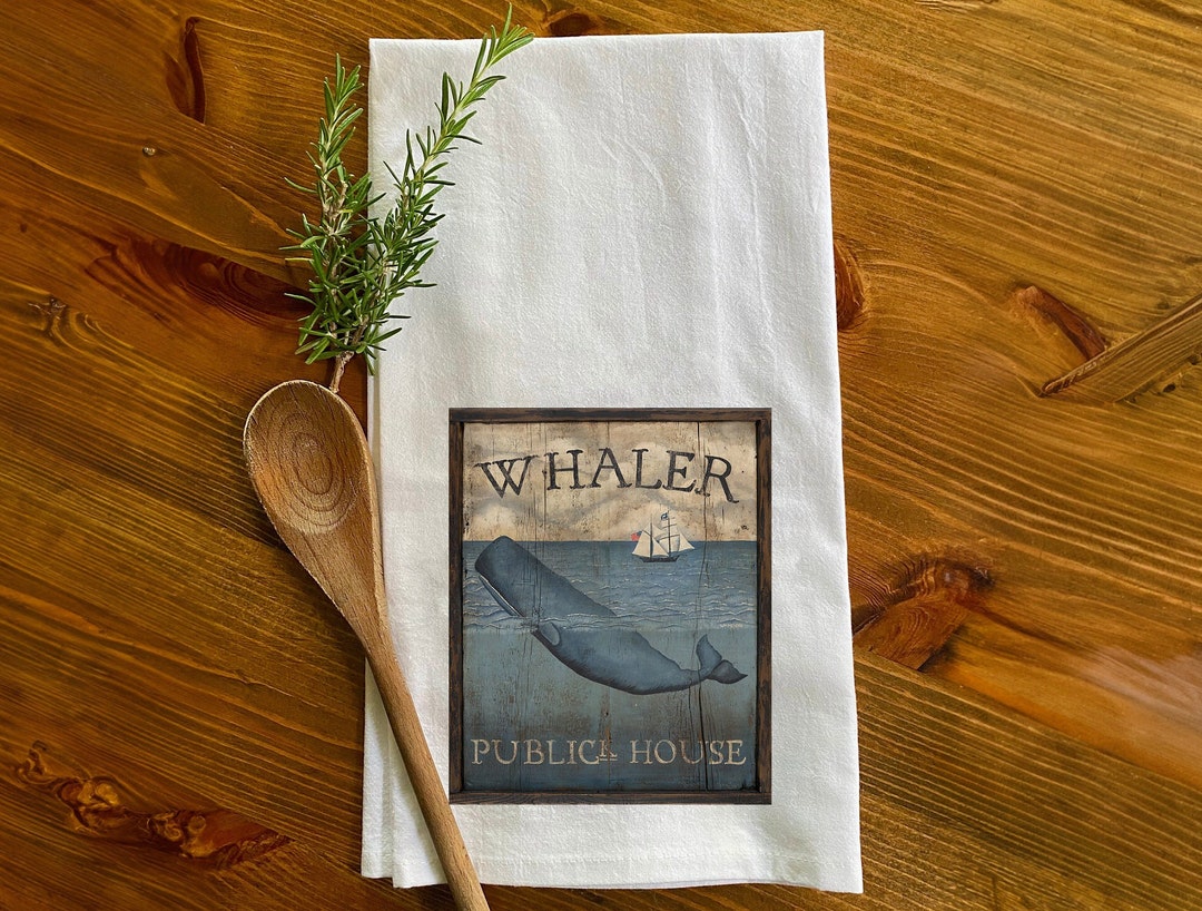 Hand Towel Whale Tavern Pub Sign Art Whaling Rustic Painting New ...