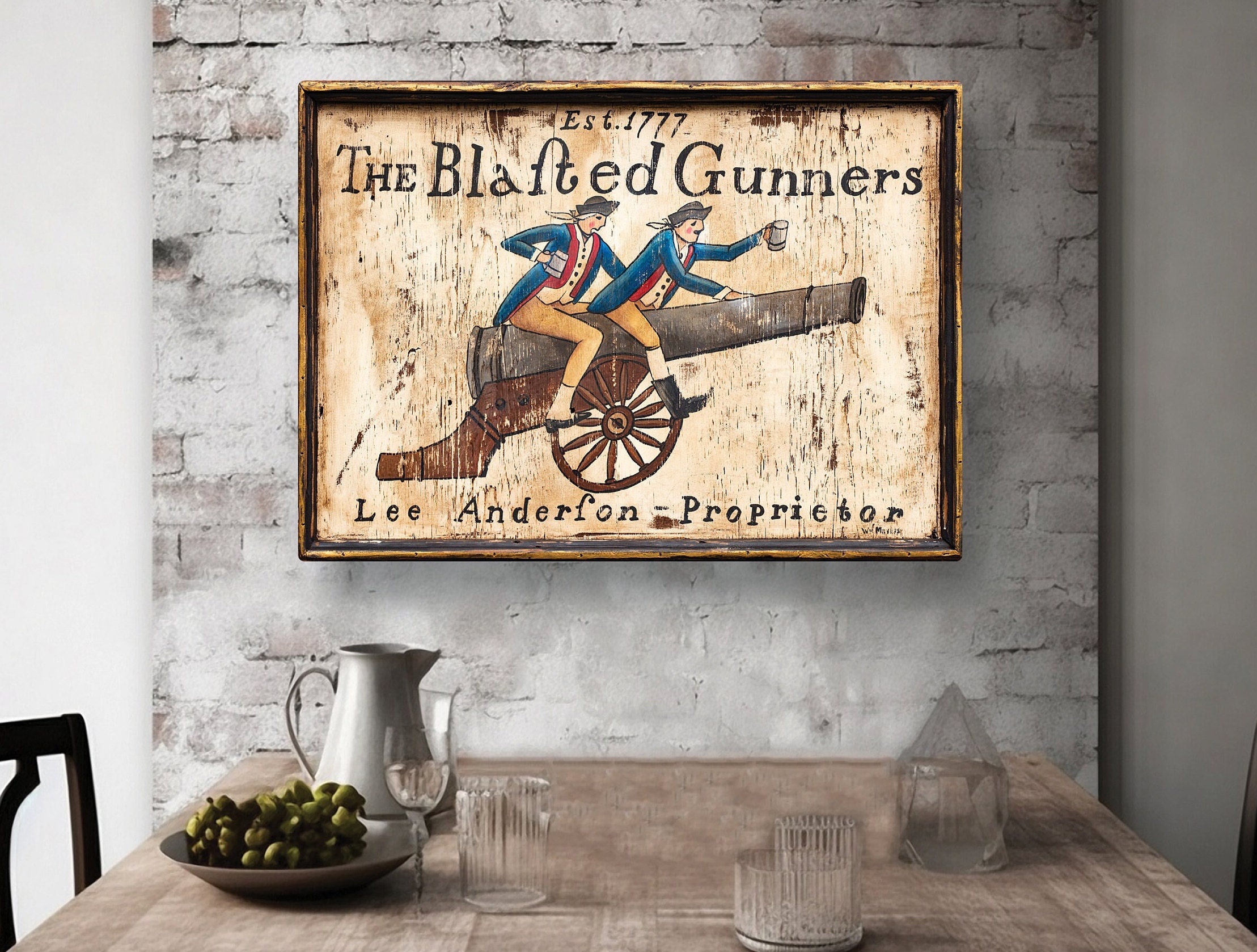 Tavern Sign Art Colonial Style Art Primitive Decor Sign Bar Advertising ...