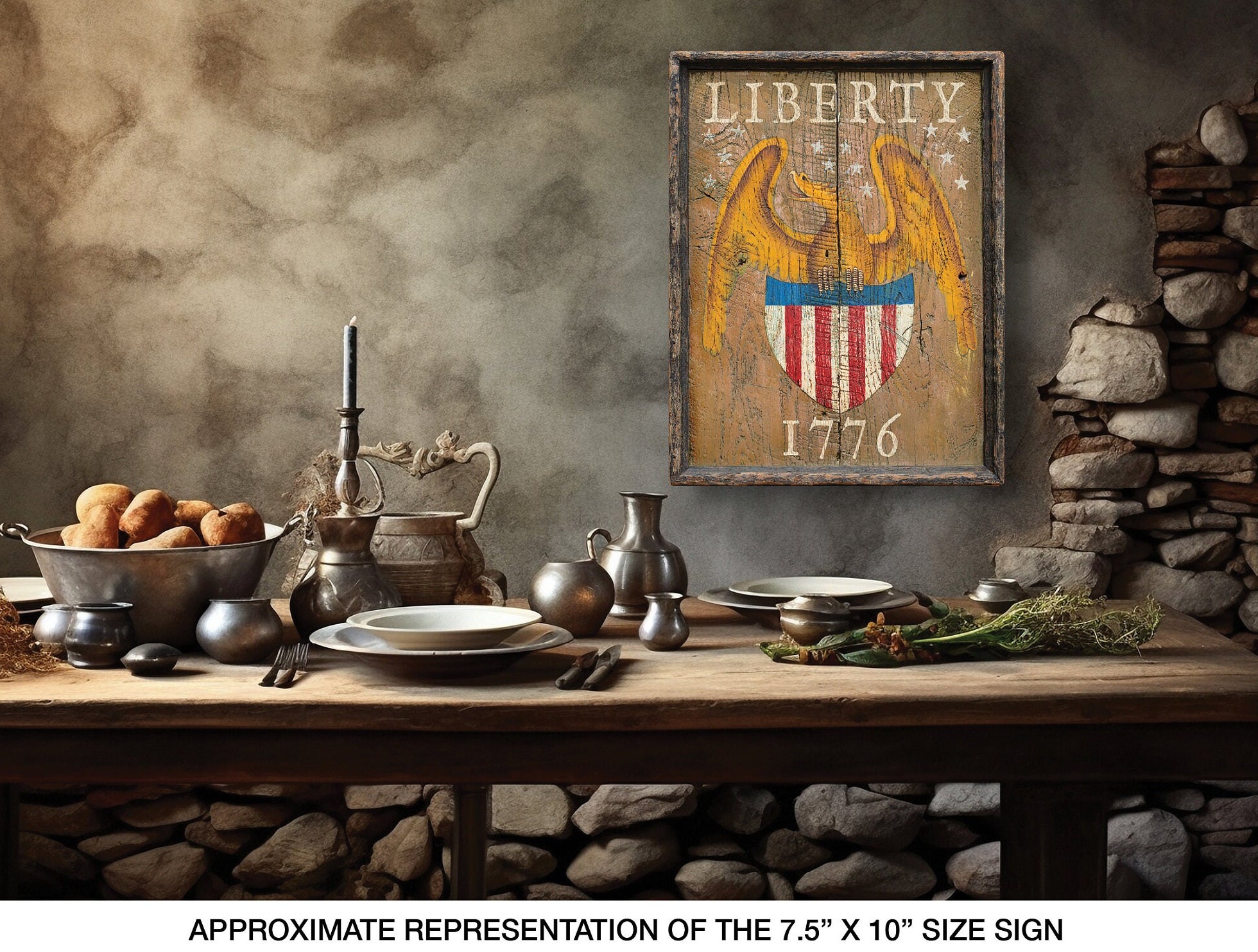 Liberty 1776 Tavern Sign Colonial Art Pub Sign Tavern Antique Primitive ...