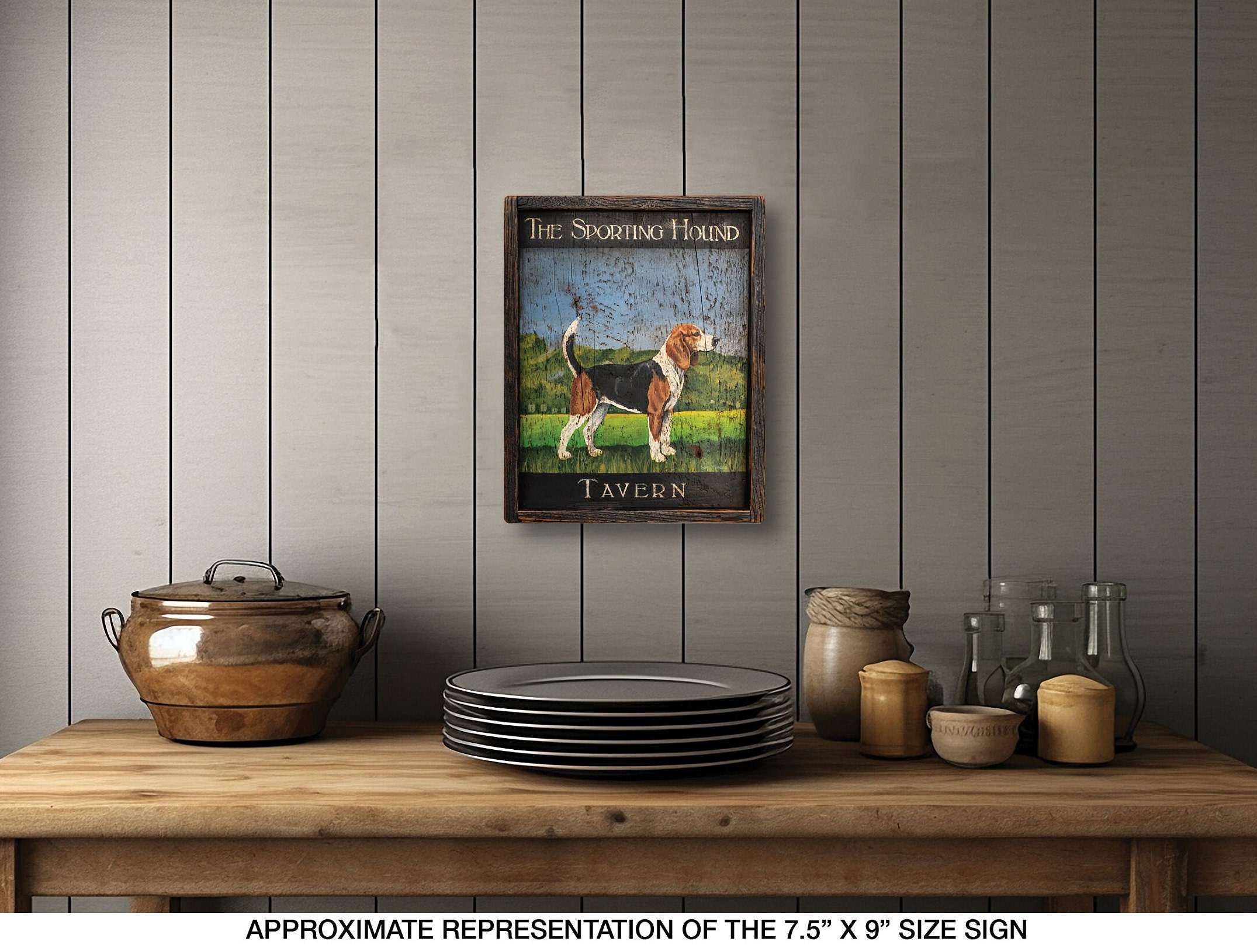 Tavern Sign Beagle Dog Art the Sporting Hound Tavern Antique Art Irish ...