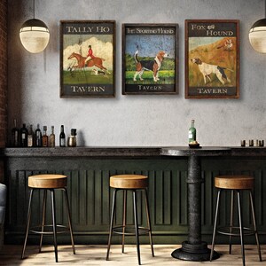 Tavern Sign Beagle Hound Art Rustic Painting Dog Art Room Decor Tavern ...