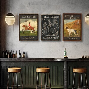 Skeleton Dance Art Tavern Sign Rave Skeletons Wall Art Skull Pub Bar ...