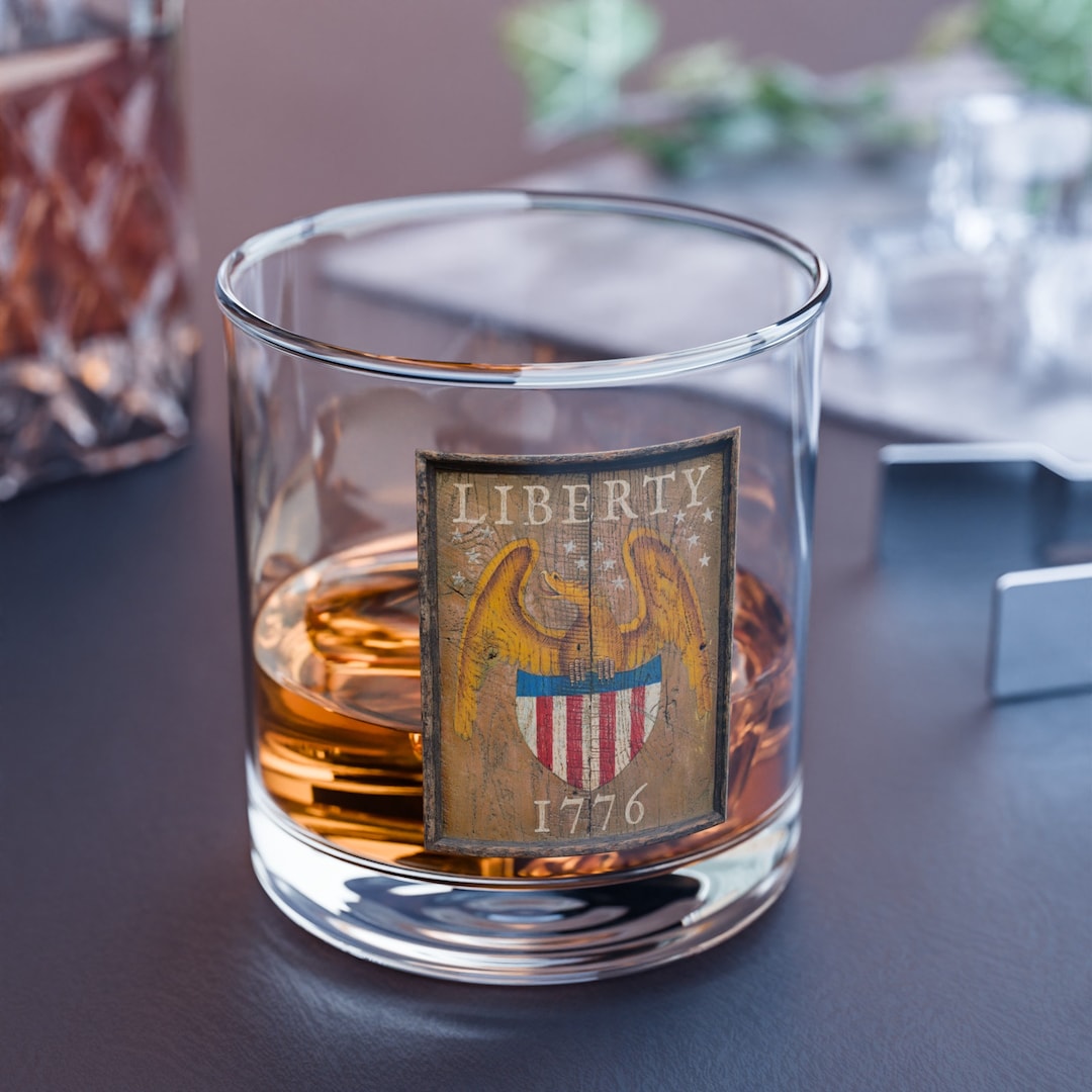 Liberty 1776 Tavern Bar Bourbon Whiskey Drink Glass With Antique Tavern ...