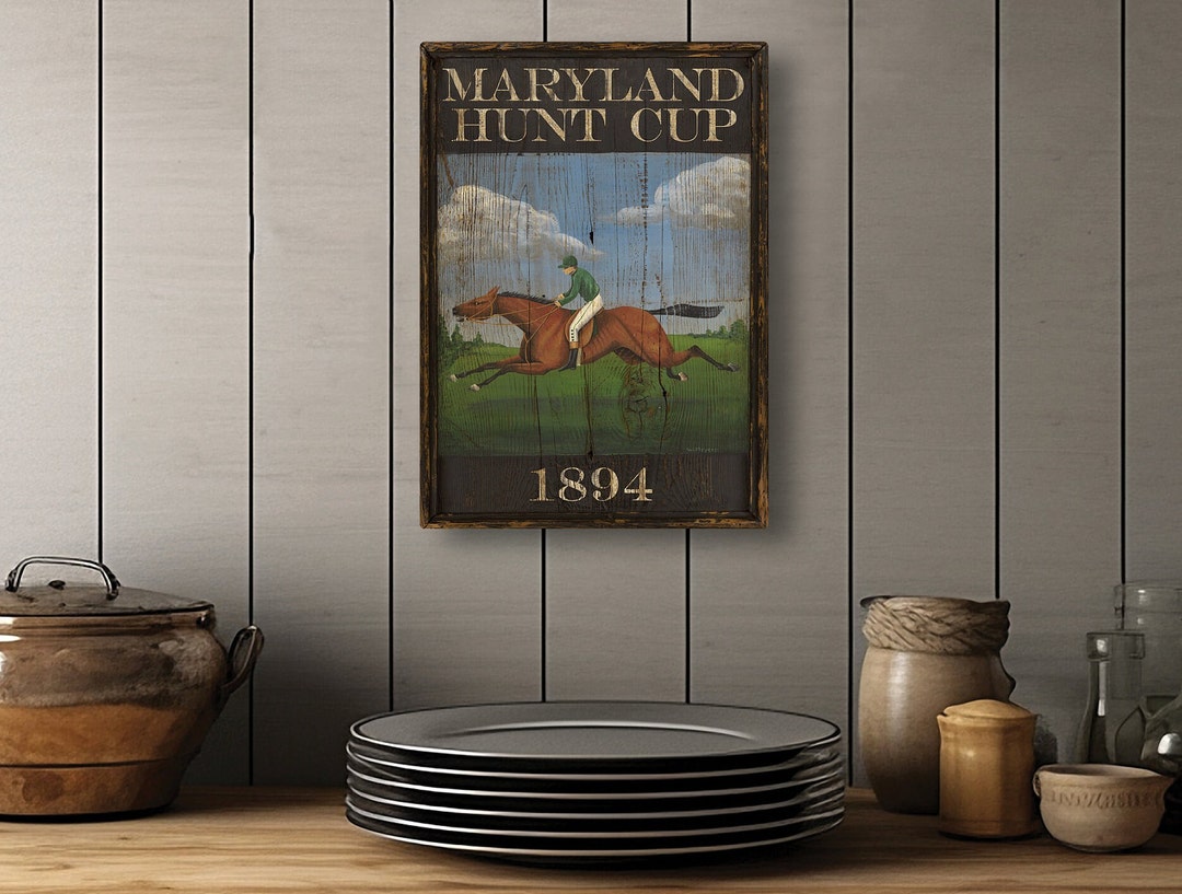 Medium - Maryland Hunt Cup 1894 - Reproduction of Hand Painted Original ...