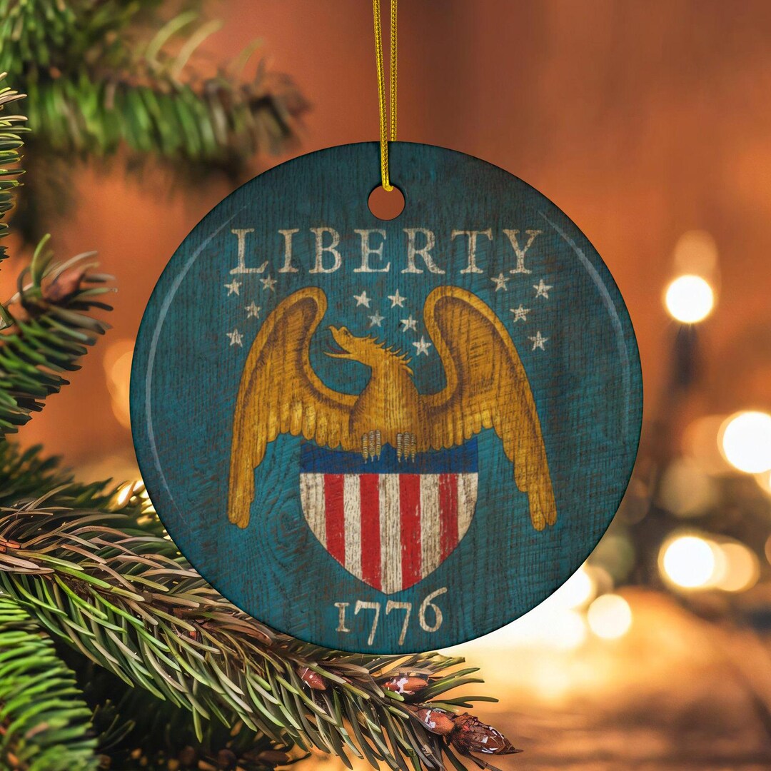 Liberty Eagle 1776 Ceramic Ornament, Vintage Christmas Ornament, 2-side ...