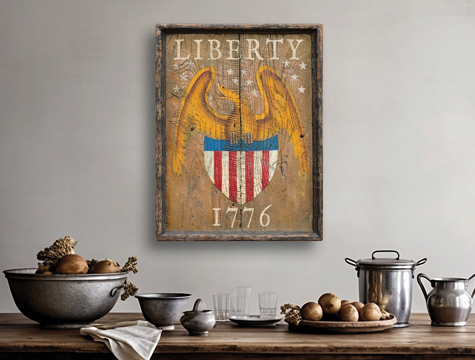 Liberty 1776 Tavern Sign Colonial Art Pub Sign Tavern Antique Primitive ...