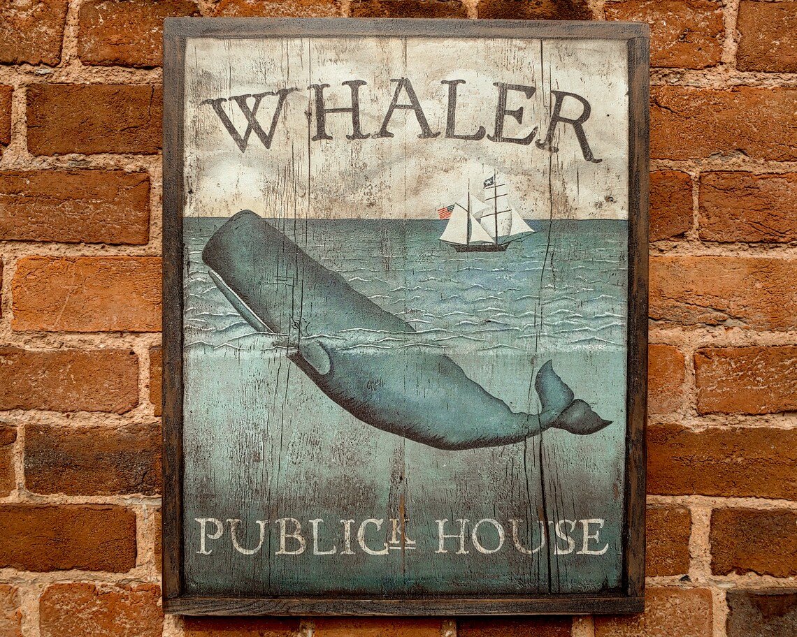 Whale Art Custom Signs Rustic Paintings Folk Art Wall Art - Etsy UK