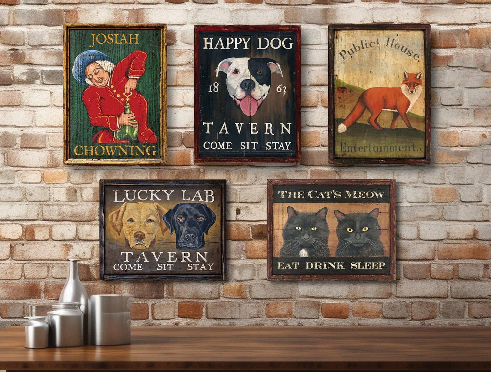 Dog Portrait Custom Signs Rustic Paintings Folk Art Wall - Etsy