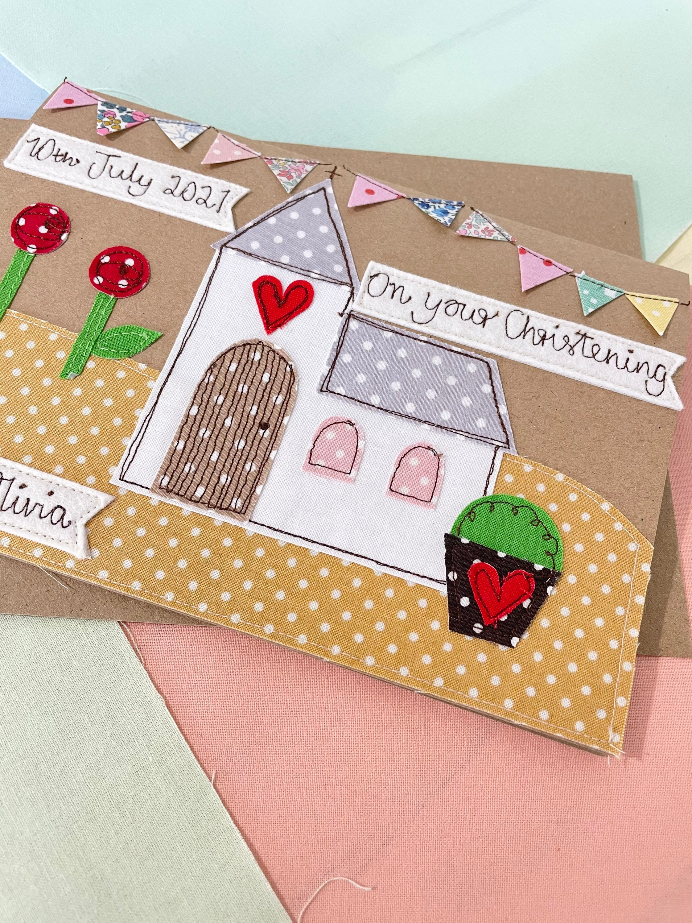 Wedding Church Embroidered Card Custom A5 - Etsy UK