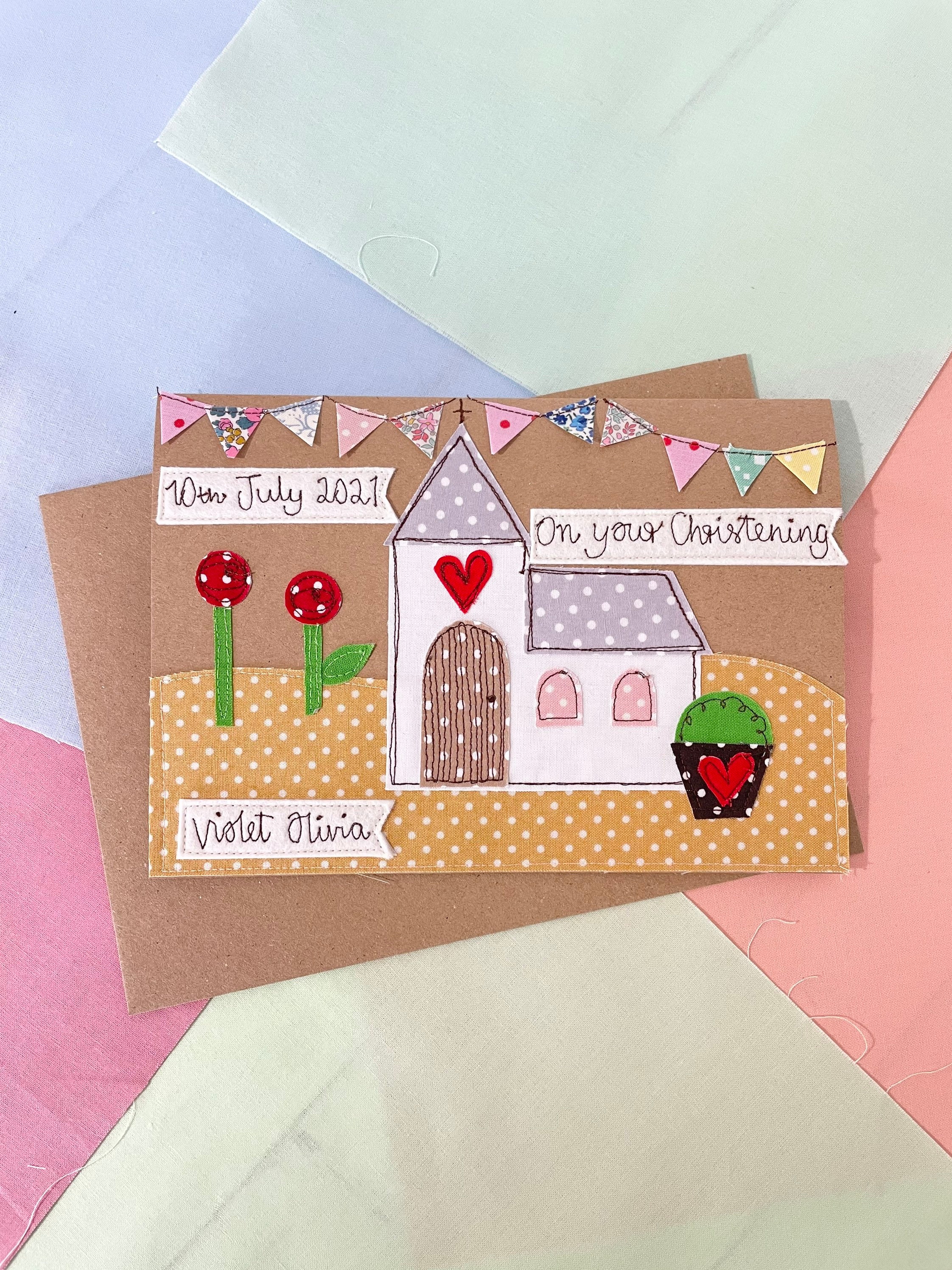 Wedding Church Embroidered Card Custom A5 - Etsy UK