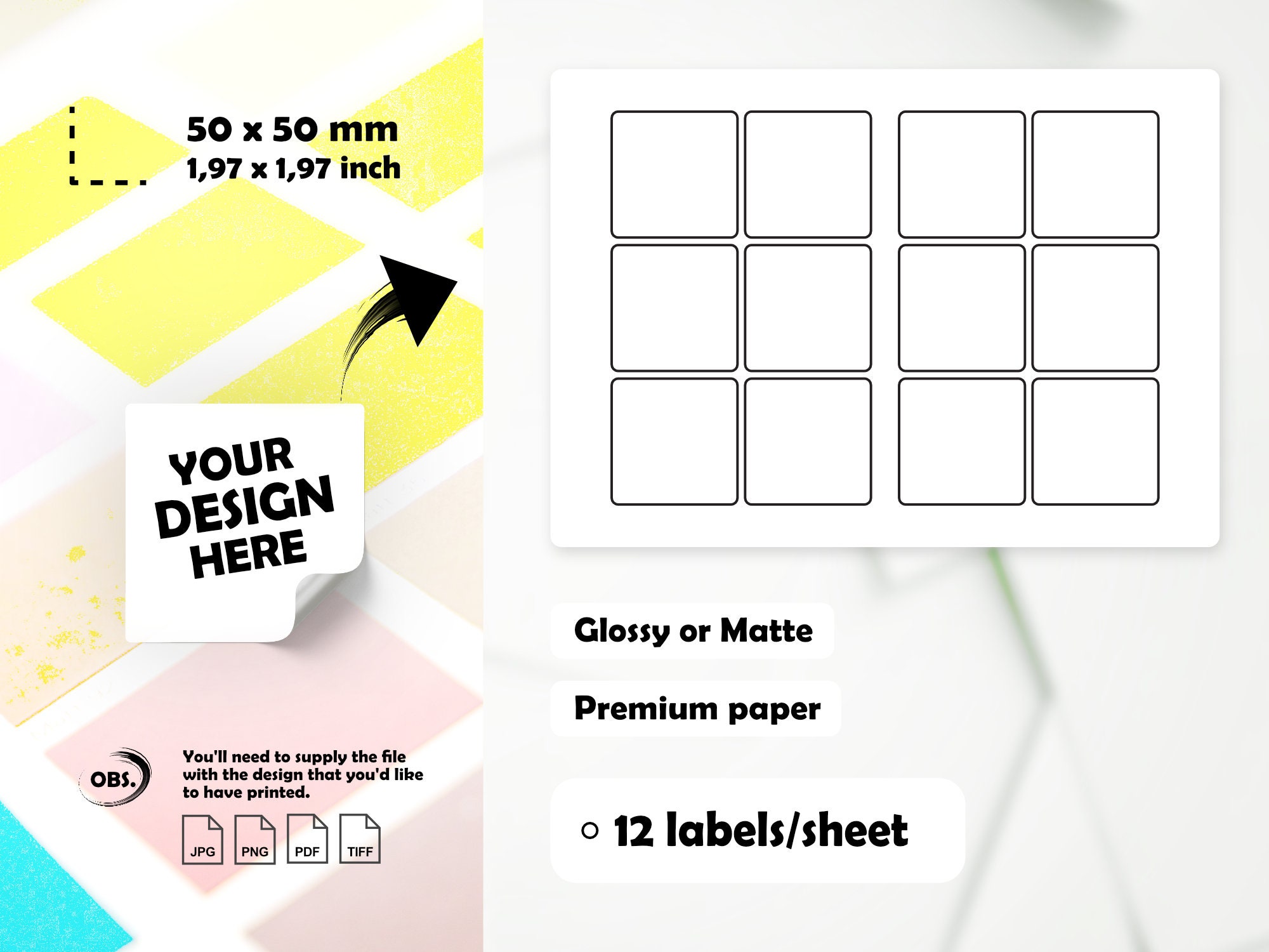 Custom Square Labels square Labels for Small Businesses Square Logo ...