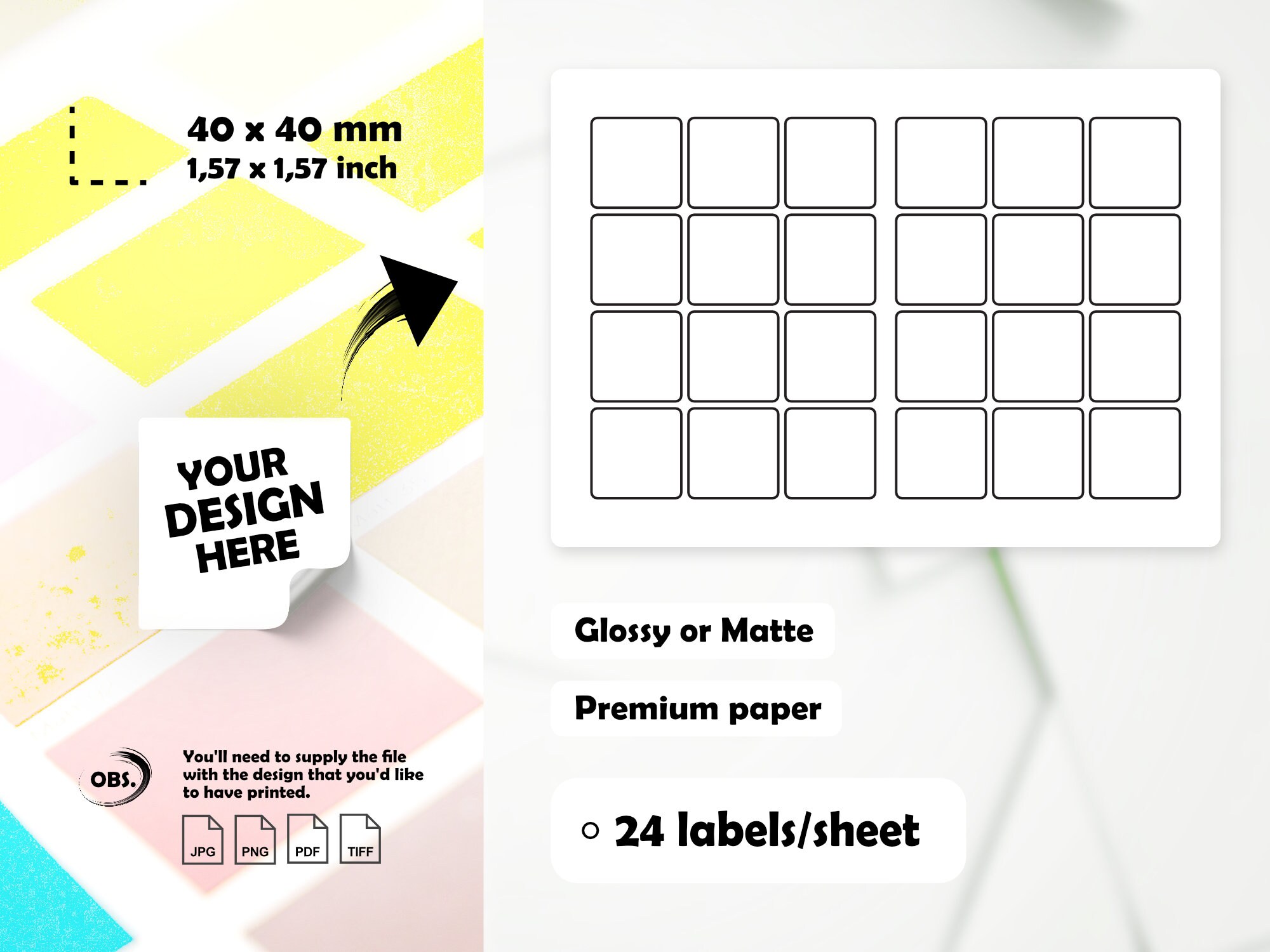 Custom Square Labels square Labels for Small Businesses Square Logo ...