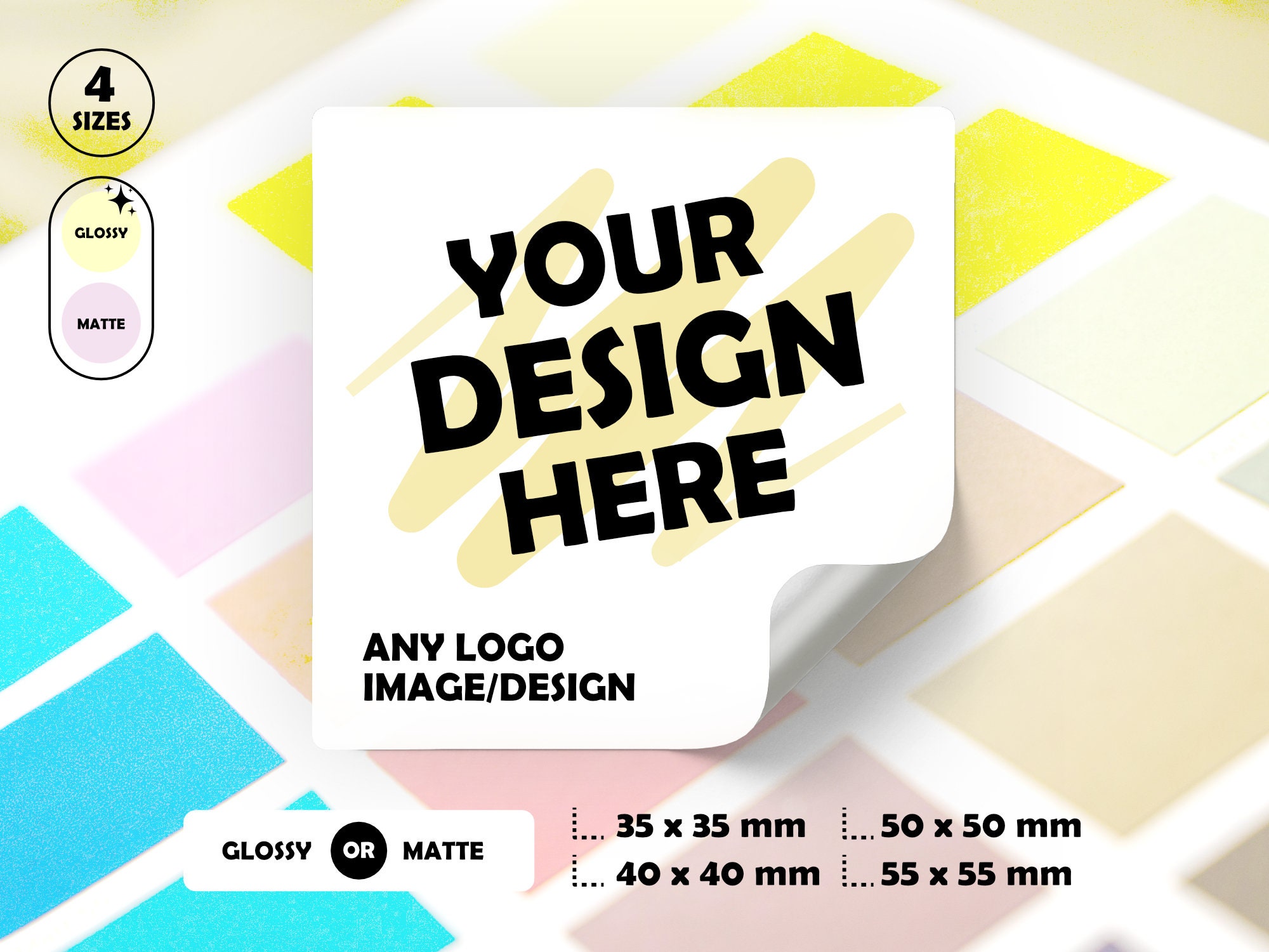 Custom Square Labels square Labels for Small Businesses Square Logo ...