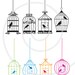 Birdcages with birds digital clip art set digital | Etsy