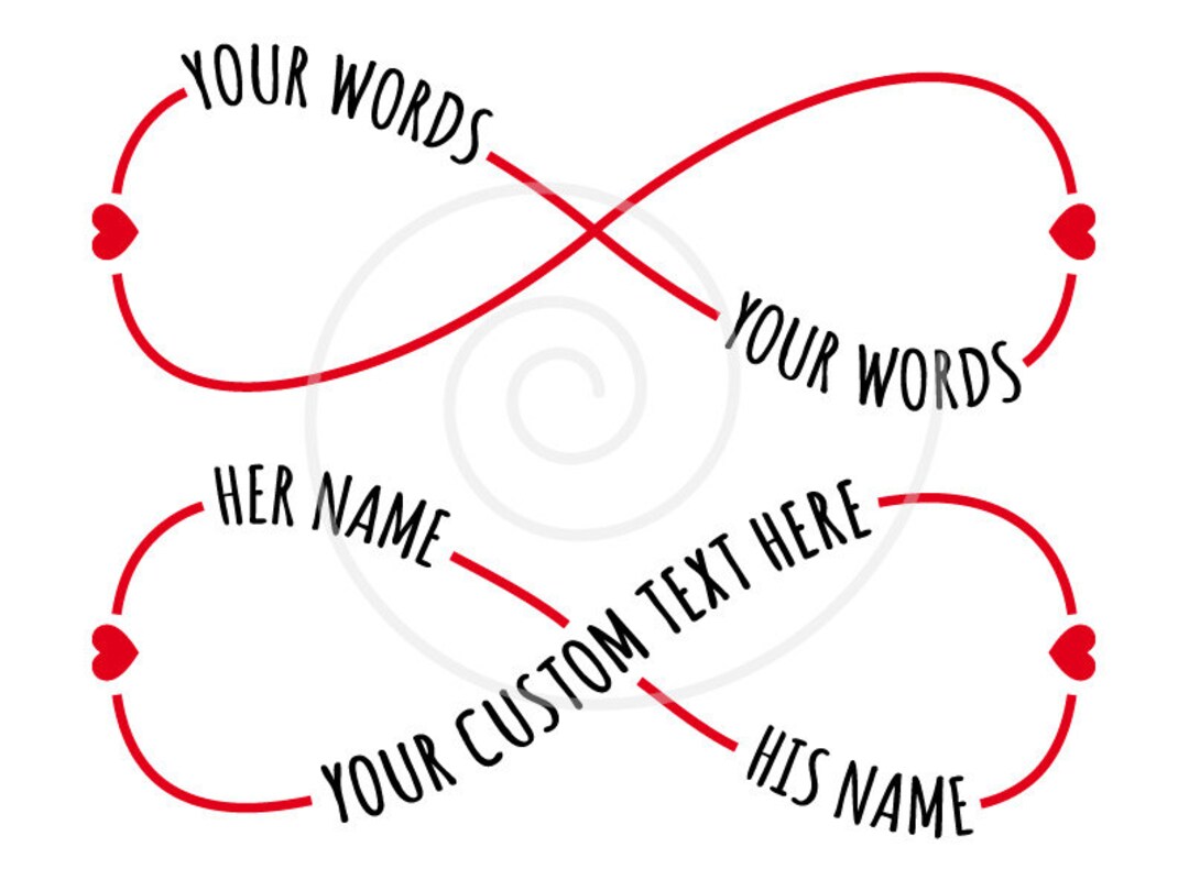 Personalized Valentine's Day Card, Customizable Card, Custom Infinity ...