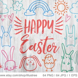 64 Easter Clip Art, Easter Photo Overlays, Bunny, Egg, Spring Flowers ...