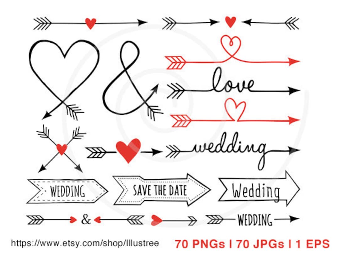 70 Wedding Clip Art, Arrow Clipart, Wedding Invitation, Aztec, Tribal ...