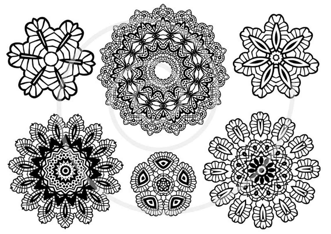Lace Pattern Digital Clip-art Clipart Clip Art Set Vintage - Etsy