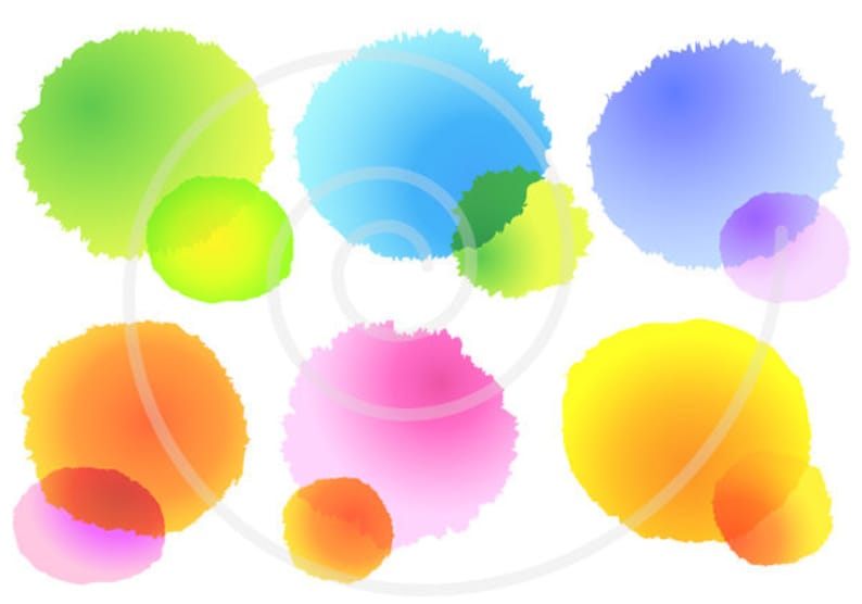 Abstract Colorful Dots Digital Clip Art Watercolor Painting | Etsy