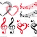 Music Digital Clip Art Set, Music Heart, Musical Notes, Digital ...