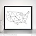 2 Abstract Geometric USA Maps Digital Art Print Set - Etsy