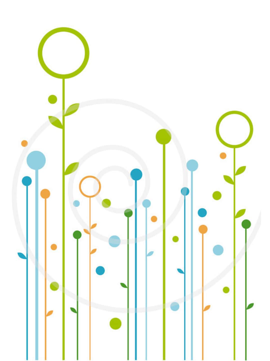 Abstract Spring Flowers, Floral Background, Digital Clip Art, Clipart ...