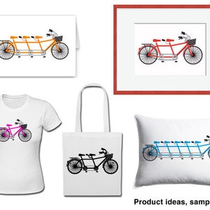 Tandem Bicycle, Family Bike, Team, Bicycle Clip Art Set, Illustration ...