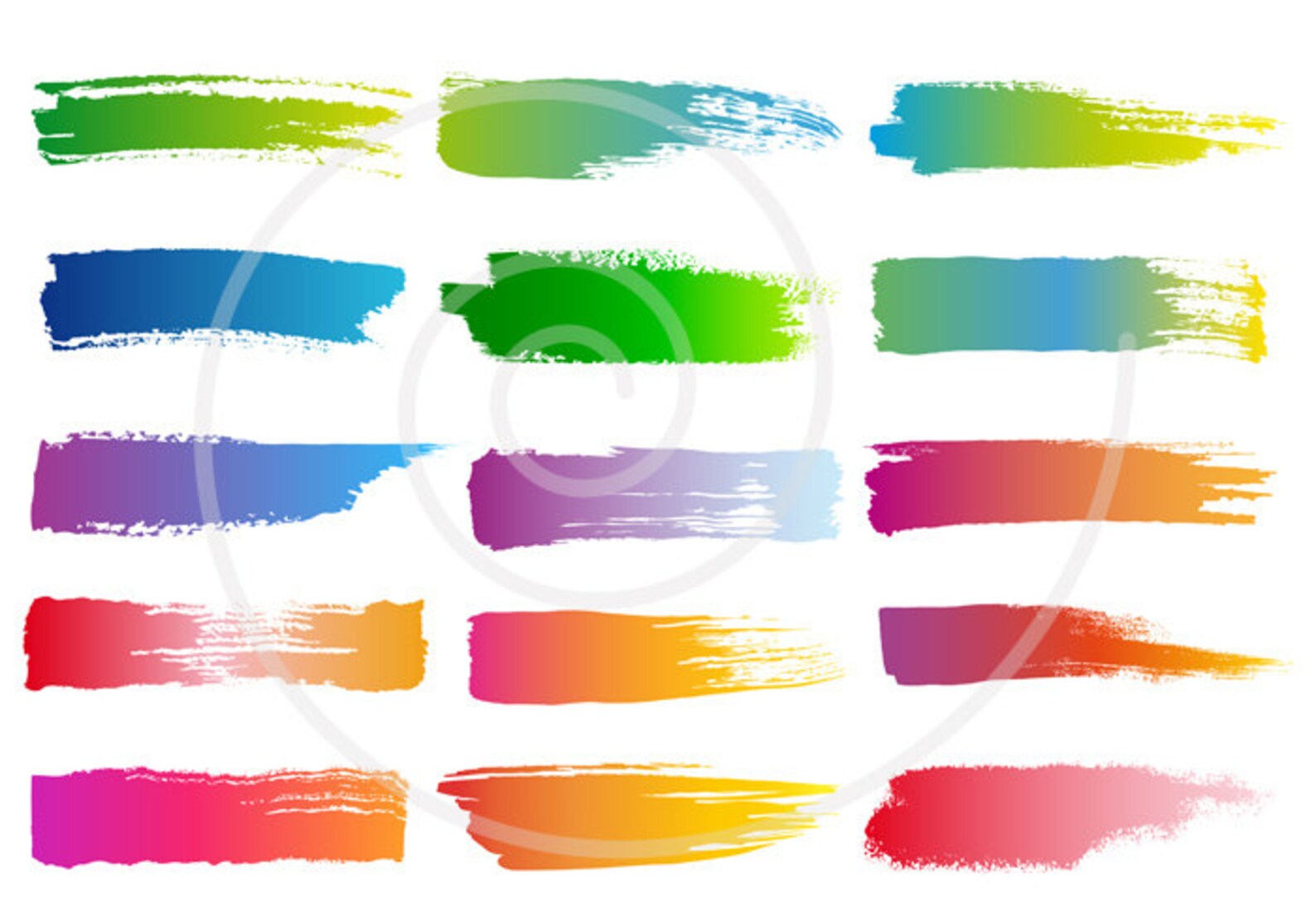 Abstract Colorful Paint Brushes Digital Clip Art Watercolor - Etsy