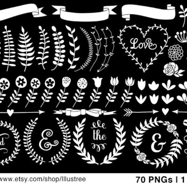 Chalkboard Flowers - Etsy