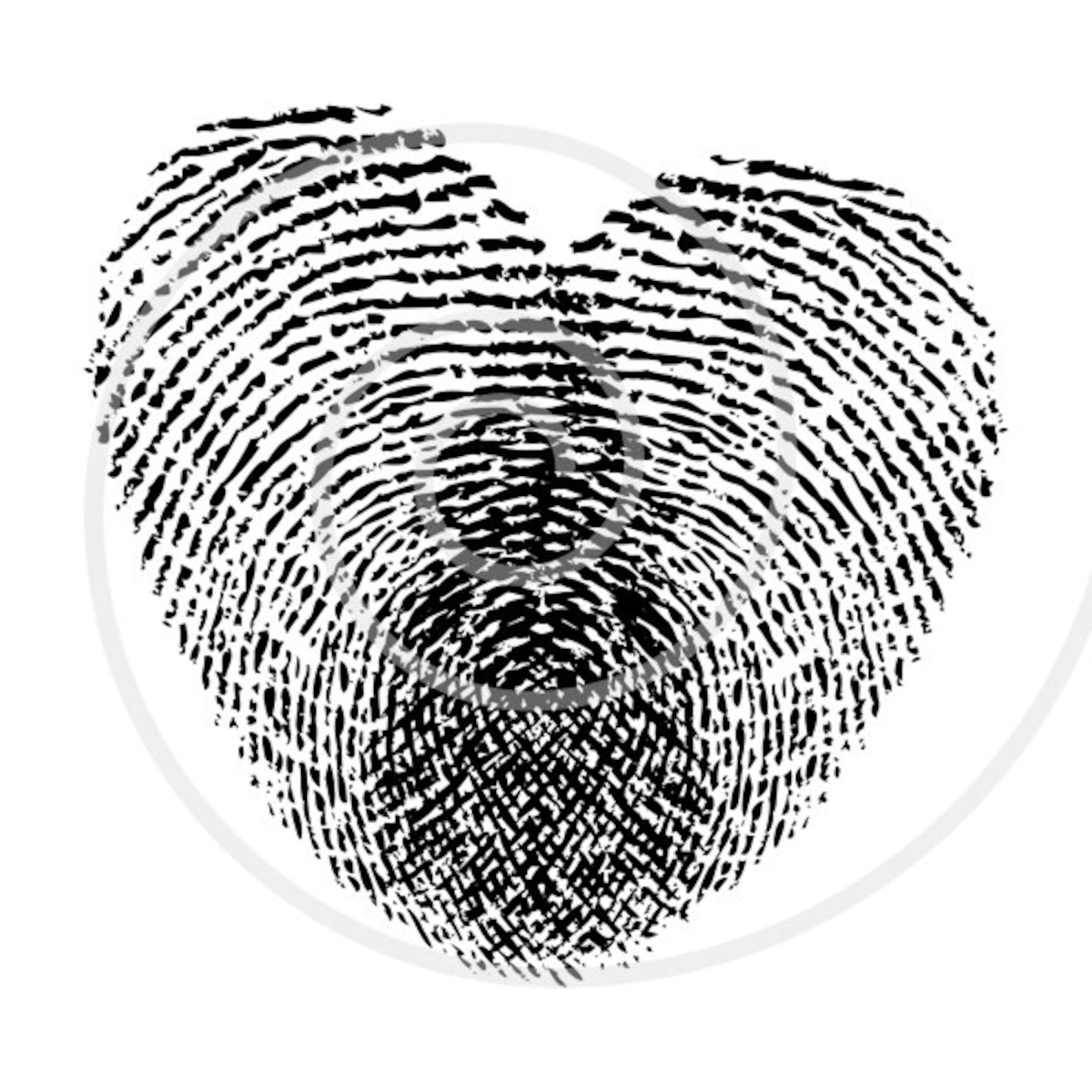 Fingerprint Heart Printable Card Wedding Invitation Wedding - Etsy