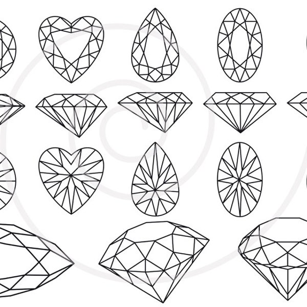 Diamond Wedding Set - Etsy