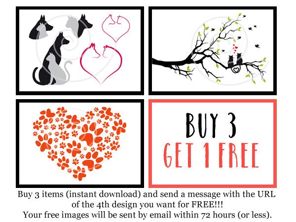 Digital Paper Pack 8 Scrapbook Papers Cute Cats and Birds | Etsy