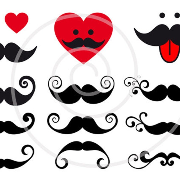 Mustache Clip Art - Etsy