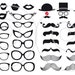 Photo Booth Props, Mustache Digital Clip Art Set, Printable for ...