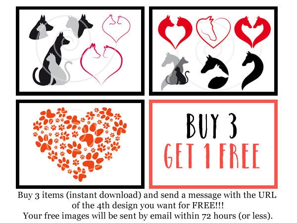 Cat Heart Digital Clip Art Set Cat SVG Cutting Files Logo | Etsy Canada