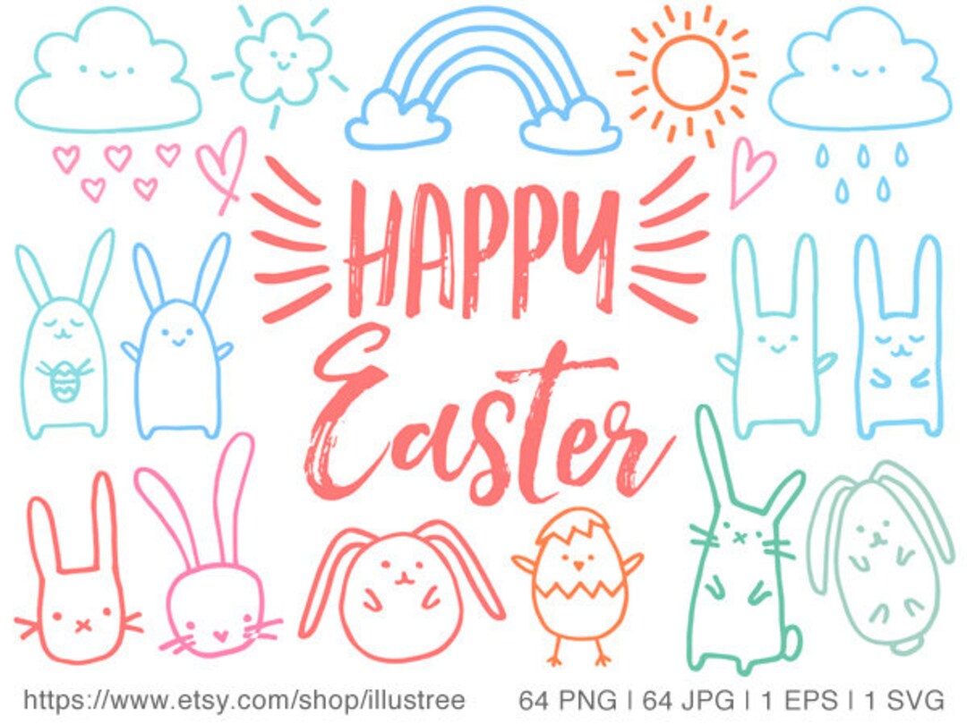 64 Easter Clip Art, Easter Photo Overlays, Bunny, Egg, Spring Flowers ...