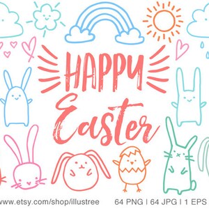 64 Easter Clip Art, Easter Photo Overlays, Bunny, Egg, Spring Flowers ...