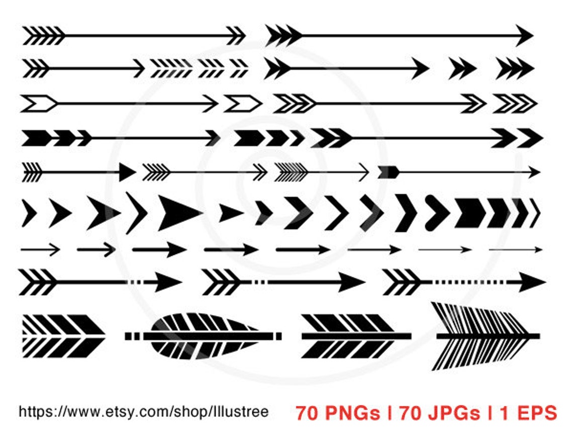 70 Wedding Clip Art Arrow Clipart Wedding Invitation Aztec | Etsy