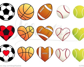 Sport Balls Clipart - Etsy