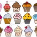 Cupcakes Digital Clipart Set, Cute Kawaii Cupcakes Clip Art, Cake ...