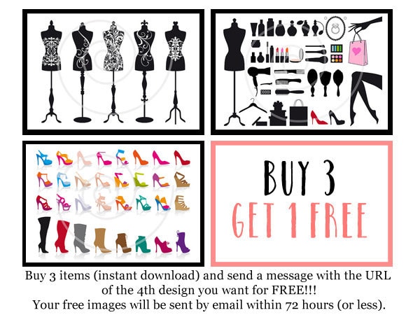 Shoe clipart shoe silhouettes digital clip art high heels | Etsy