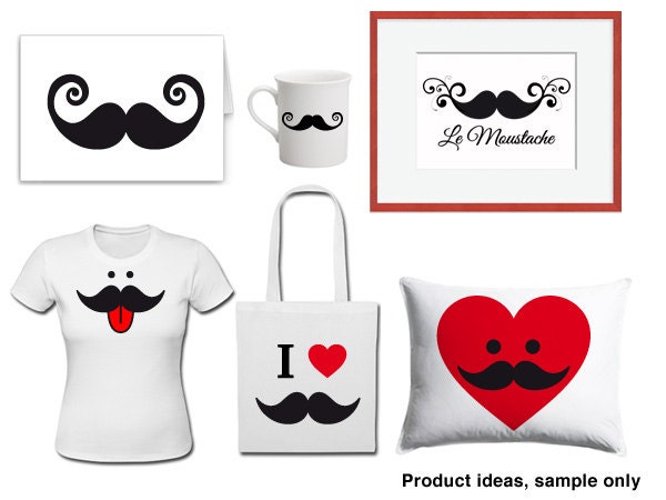 12 Mustache Digital Clip Art Photo Booth Props Clipart Set - Etsy
