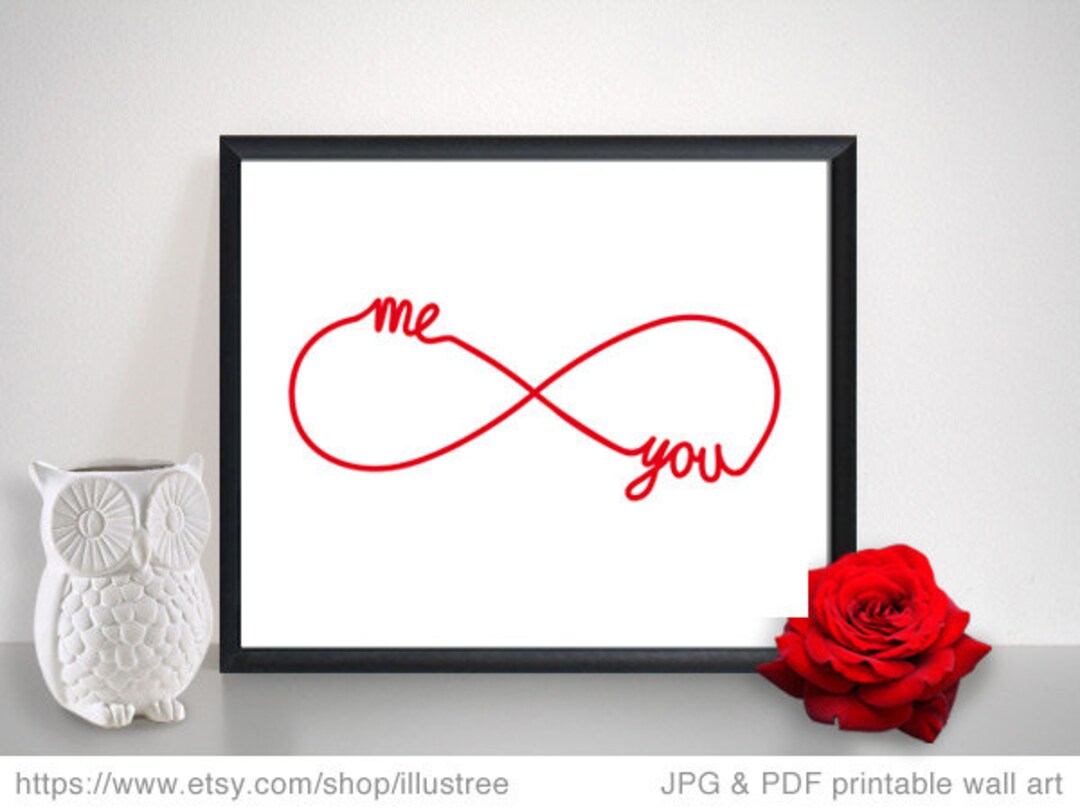 Infinity Sign, Printable Love Card and Art Print, Me and You Forever ...