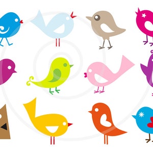 Cute Birds Digital Clip Art Set, Owl Clipart, Animal, Pet, Digital ...