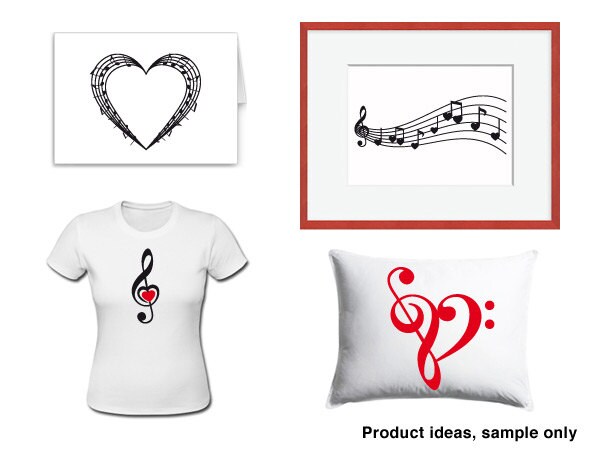 Music Digital Clip Art Set Music Heart Musical Notes - Etsy