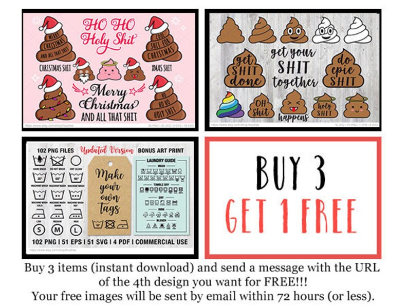 Funny Christmas Poop Emoji, Holy Shit for Cards, Stickers, Digital Clip ...