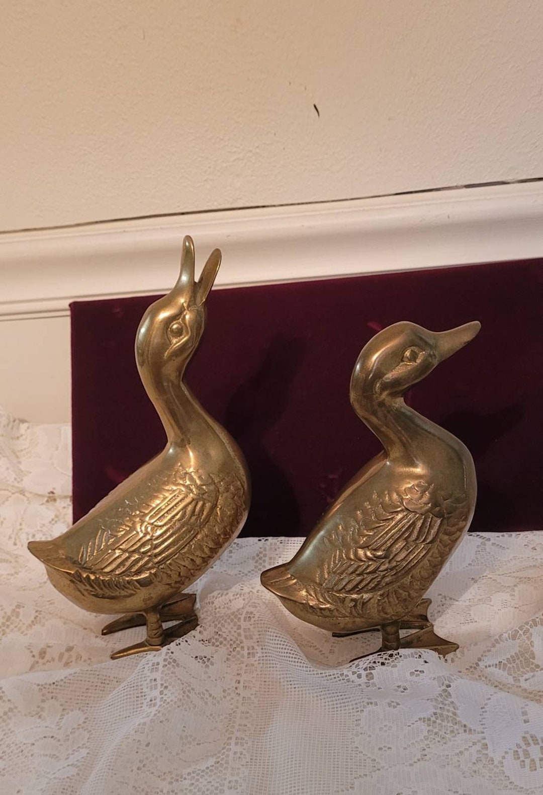 Vintage Pair Brass Duck Figurines Fritz Brass Decor Sculpture. - Etsy