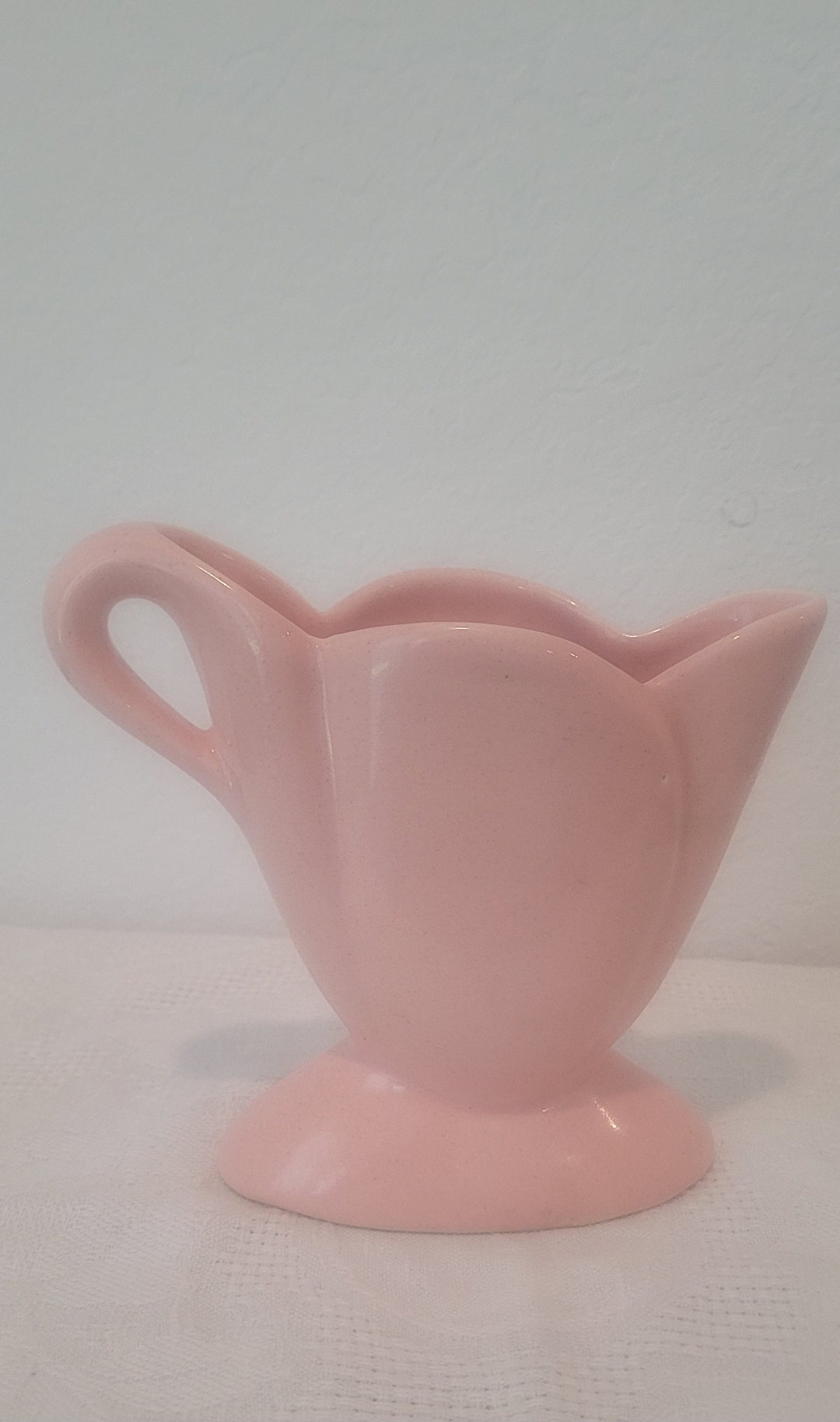 Vintage Pink Pitcher Vase With Speckles - Etsy