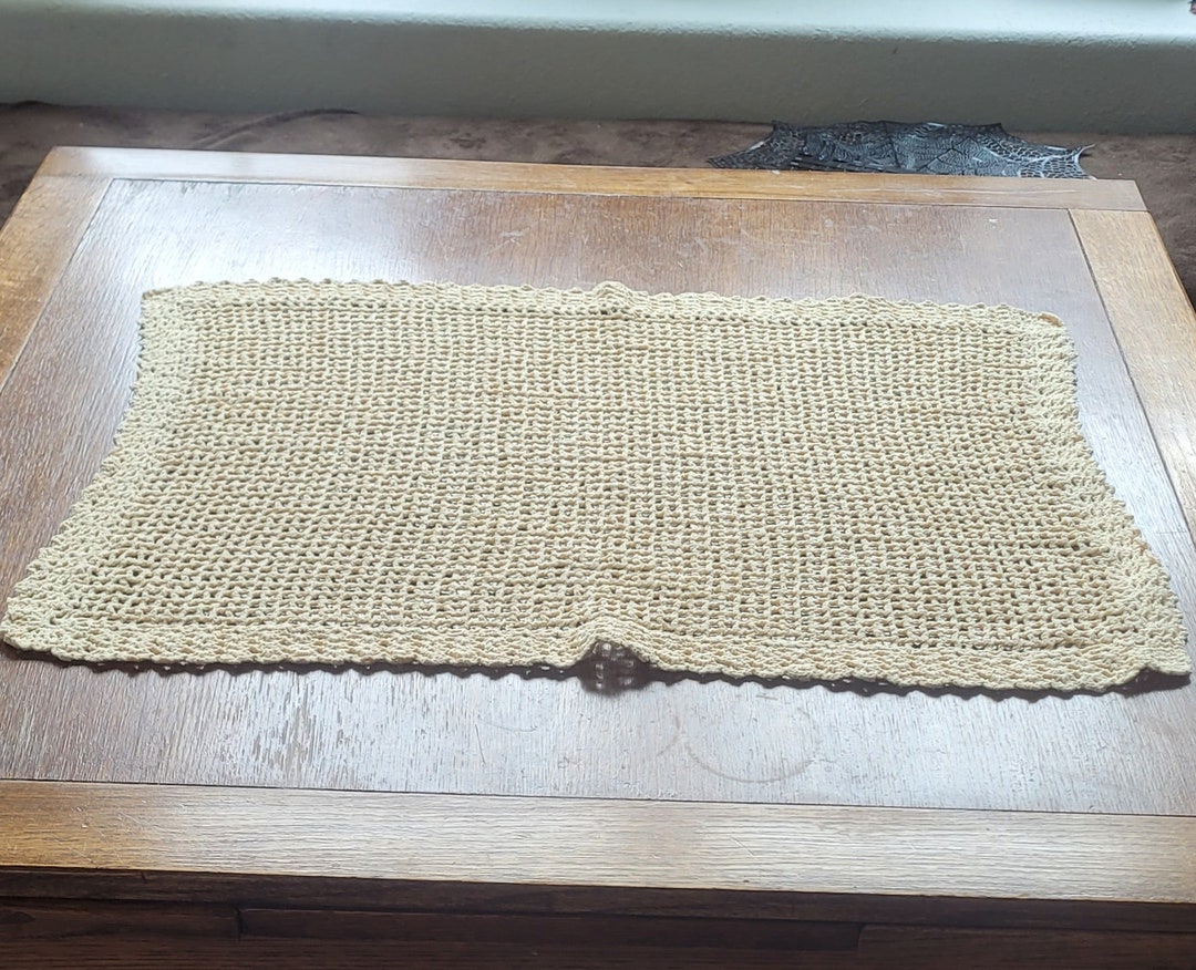 Vintage Pale Yellow Crochet Table Scarf. Box F/y - Etsy