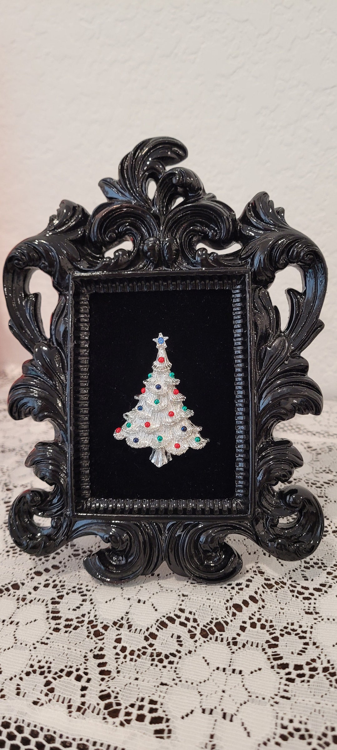 Artistic Handcrafted Christmas Tree Brooch Framed Art Box CM Box/y - Etsy